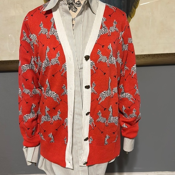 Tops | Zebra Sweater Sooooo Cute Elegant And Preppy At The Same Time New | Poshmark